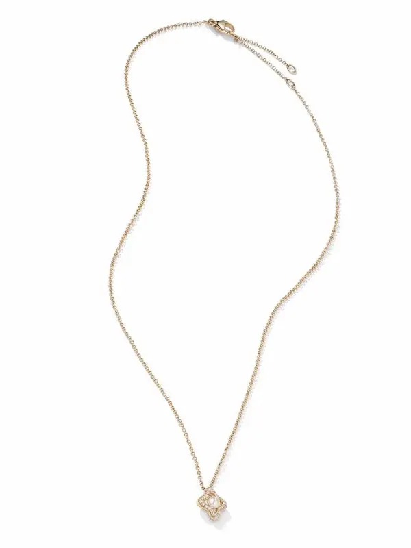 David Yurman 18kt Yellow Venetian Quatrefoil Diamond Necklace