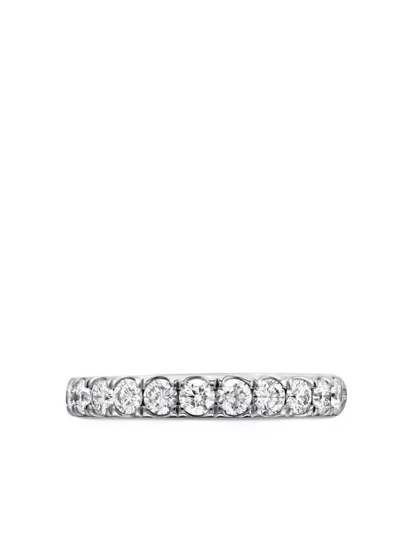 David Yurman Platinum Diamond Band Ring - Silver