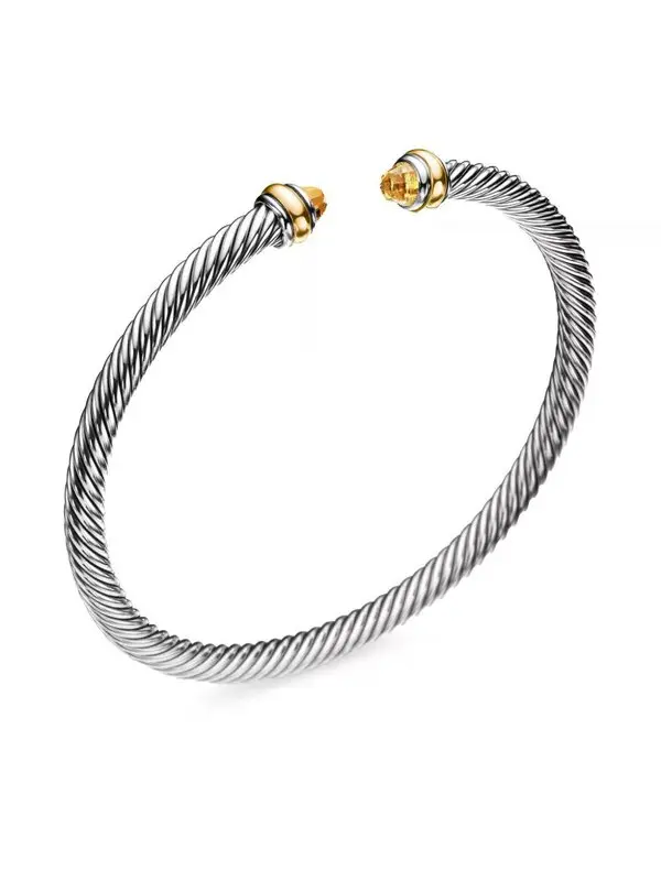 David Yurman 18kt Yellow Gold And Sterling Classic Cable Citrine Bracelet