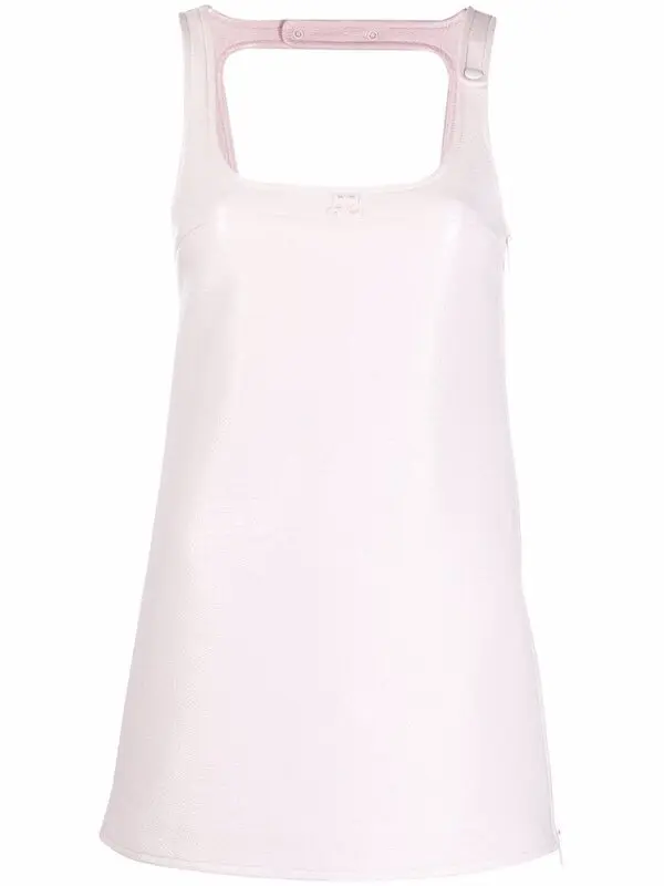 COURREGES Sleeveless Vinyl Mini Dress - Pink