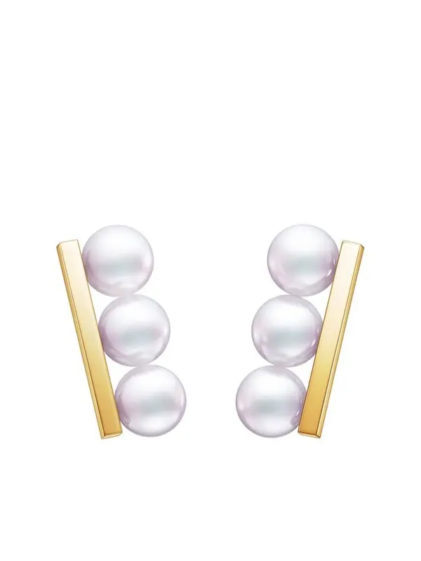 TASAKI 18kt Yellow Akoya Pearl Earrings - Gold