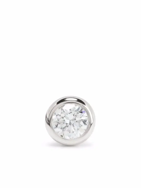 COURBET 18kt Recycled White Gold Diamond Stud Single Earring - Silver