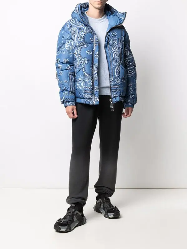 Khrisjoy Bandana-print Hooded Puffer Jacket