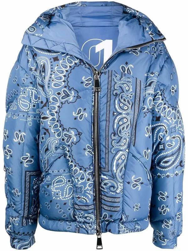 Khrisjoy Bandana-print Hooded Puffer Jacket