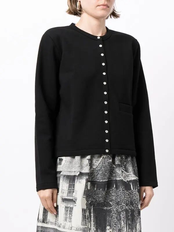 AGNES B. Snap-fastening Knitted Cardigan - Black