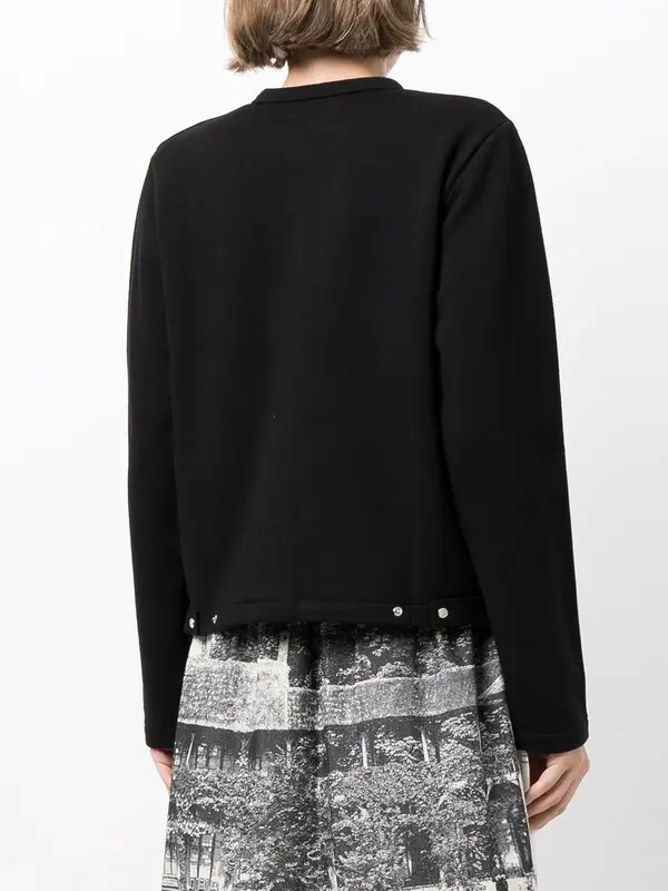 AGNES B. Snap-fastening Knitted Cardigan - Black