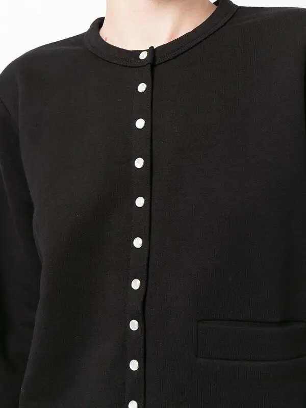 AGNES B. Snap-fastening Knitted Cardigan - Black