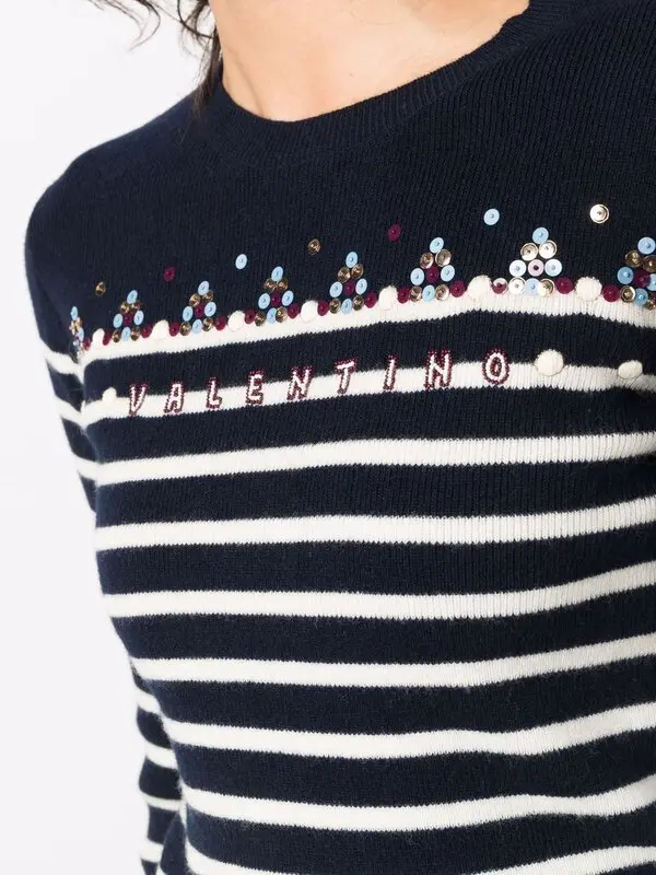 Valentino Garavani Embroidered Logo Jumper - Blue