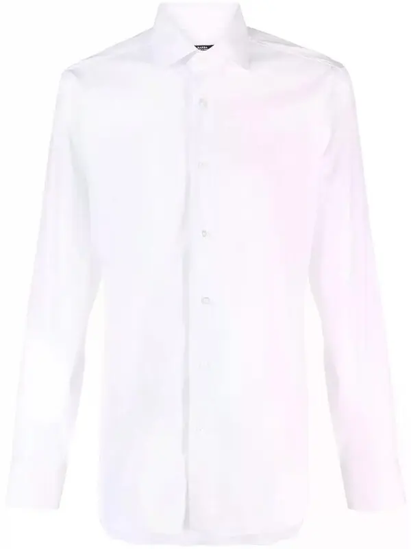 BARBA NAPOLI Long-sleeve Poplin Shirt - White