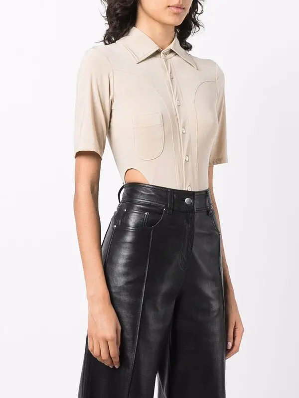 NINAMOUNAH Cut-out Button-up Shirt