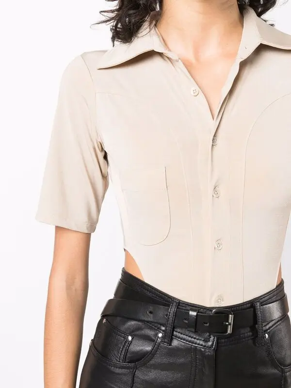NINAMOUNAH Cut-out Button-up Shirt