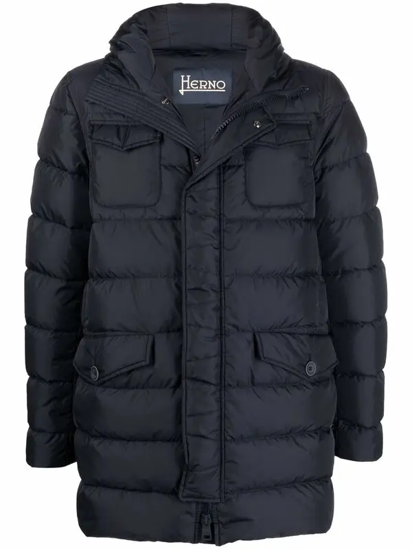 Herno Quilted Down Padded Coat - Blue