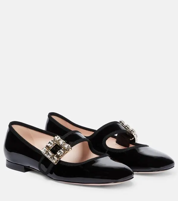 ROGER VIVIER Très Vivier Babies Ballet Flats - Black