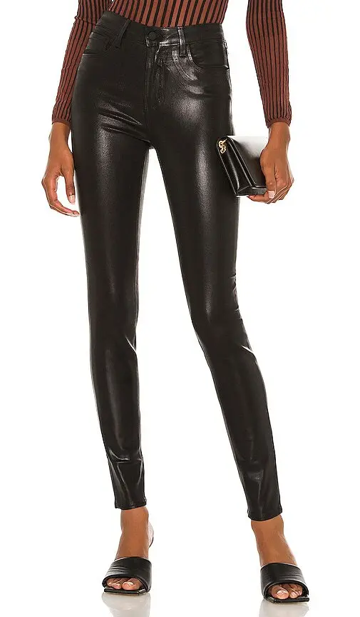 L'Agence Marguerite High Rise Skinny Jeans - Black Coated