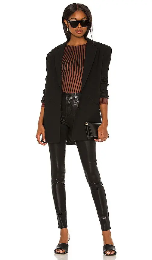 L'Agence Marguerite High Rise Skinny Jeans - Black Coated