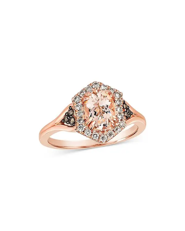 Bloomingdale'S Morganite And Diamond Halo Ring - Pink