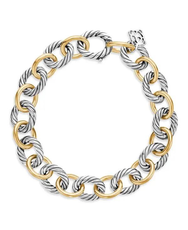 David Yurman Oval Link Bracelet With Gold