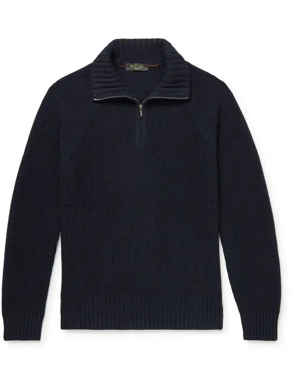 Loro Piana Roadster Mezzocollo Half-Zip Cashmere Sweater It 48