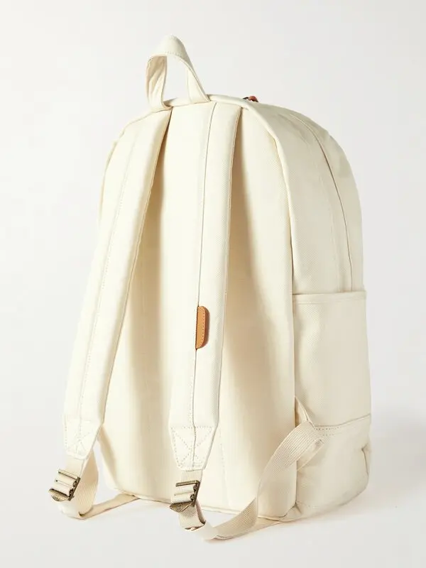 herschel backpack cotton canvas Herschel Supply Co. Logo-AppliquéD Cotton-Canvas Backpack - Neutrals