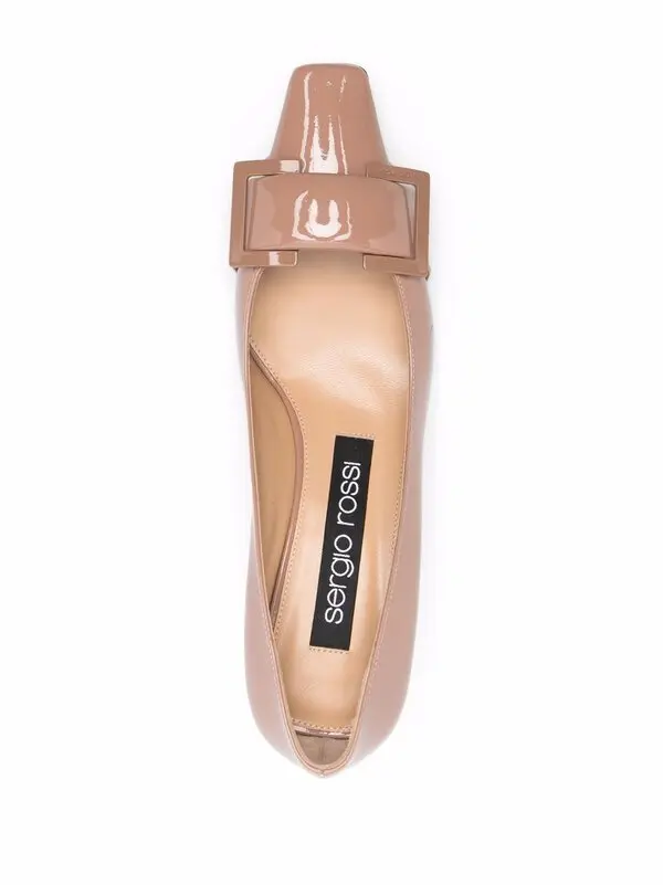 SERGIO ROSSI Sr Twenty Buckle-detail 60mm Pumps - Neutrals