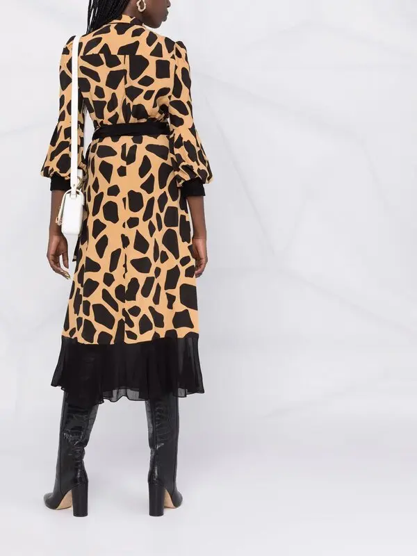 Diane Von Furstenberg Giraffe-Print Wrap Midi Dress - Neutrals |  Editorialist