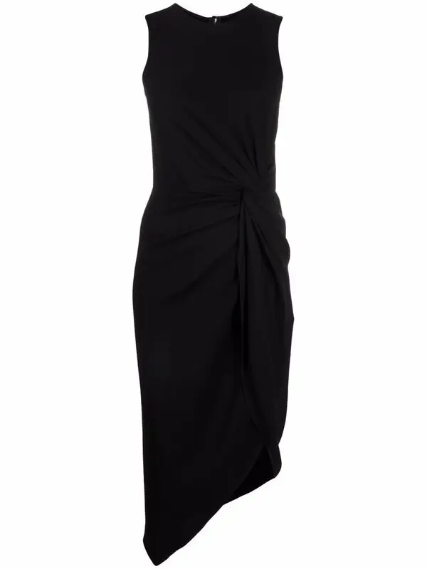 Dolce & Gabbana Sleeveless Asymmetric Midi Dress - Black