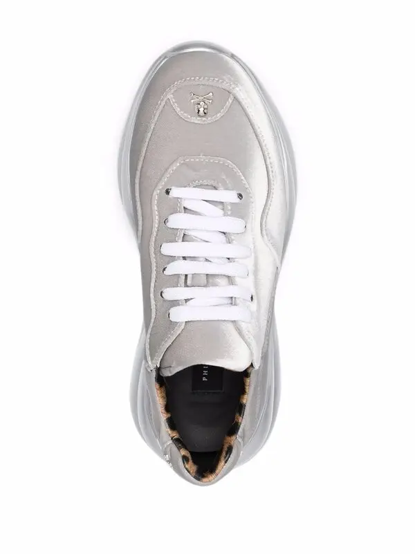 Philipp Plein Velvet Runner Sneakers - Silver