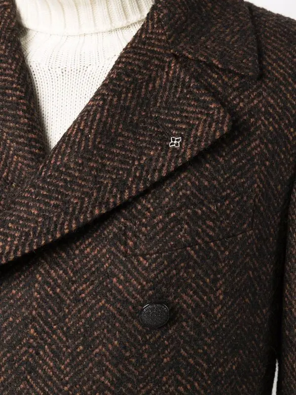 Tagliatore Herringbone-pattern Double-breasted Coat