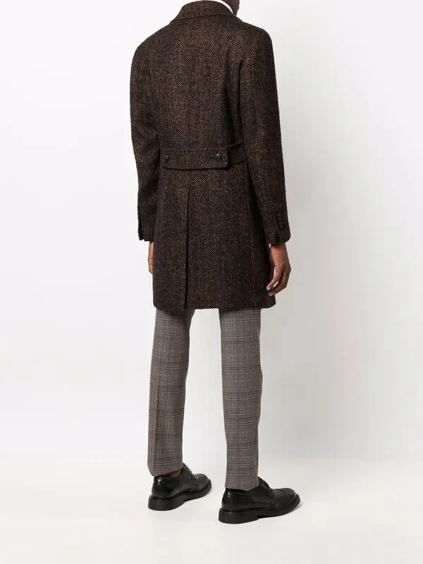 Tagliatore Herringbone-pattern Double-breasted Coat