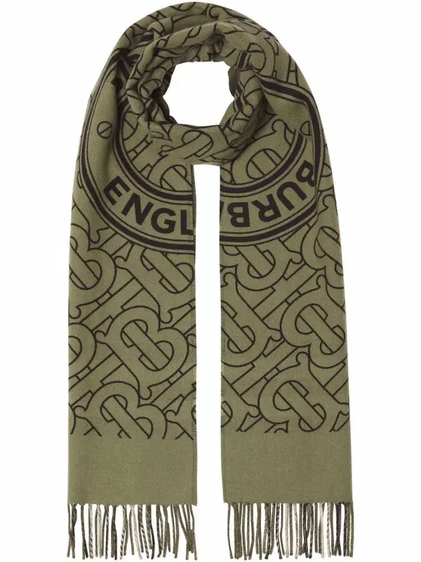 Burberry Reversible Check-monogram Scarf - Green