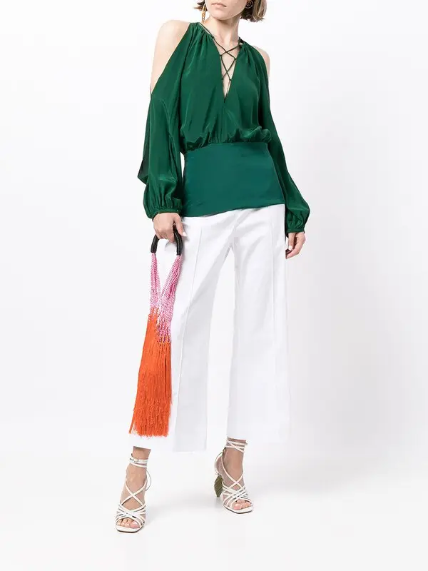 Silvia Tcherassi Piped Trim High-waisted Trousers
