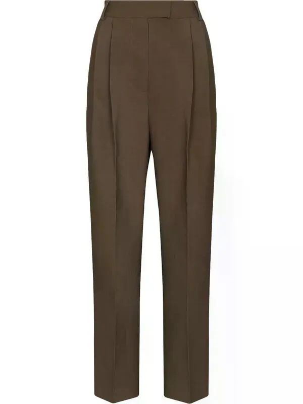 THE FRANKIE SHOP Bea High-waisted Tapered Trousers - Brown