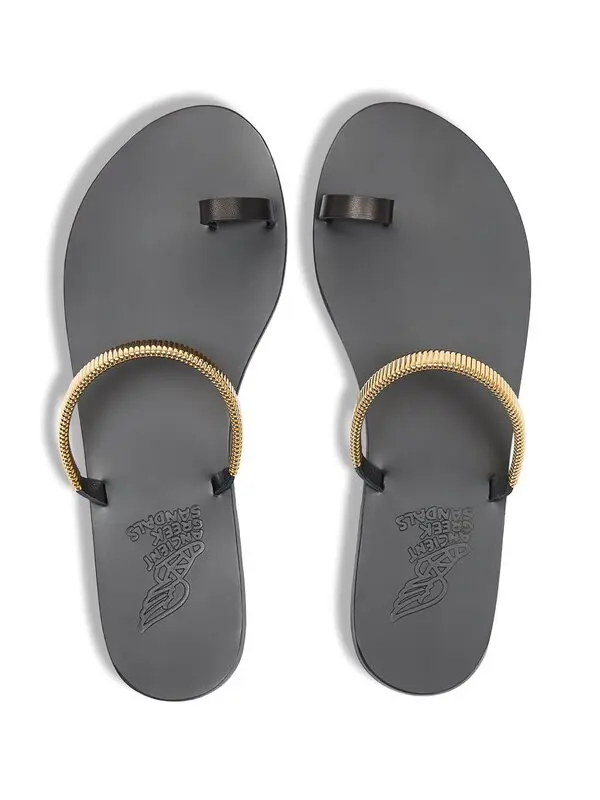 ANCIENT GREEK SANDALS Konaki Chain-embellished Sandals - Black
