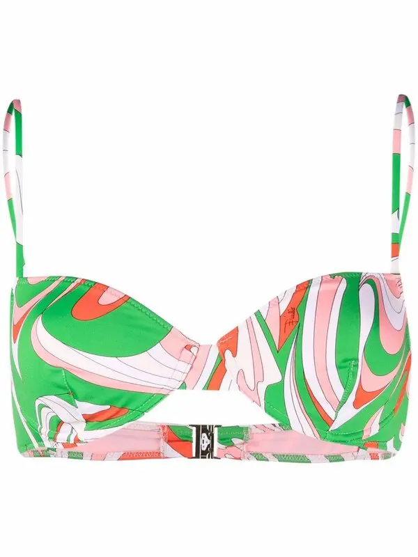 Emilio Pucci Vortici-print Underwired Bikini Top