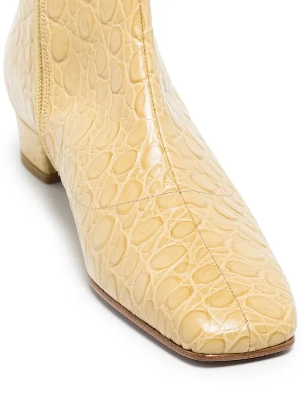 By Far Este Snakeskin Square-toe Ankle Boots
