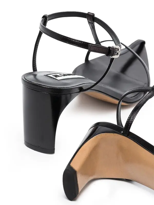 JIL SANDER Cage-design Leather Sandals