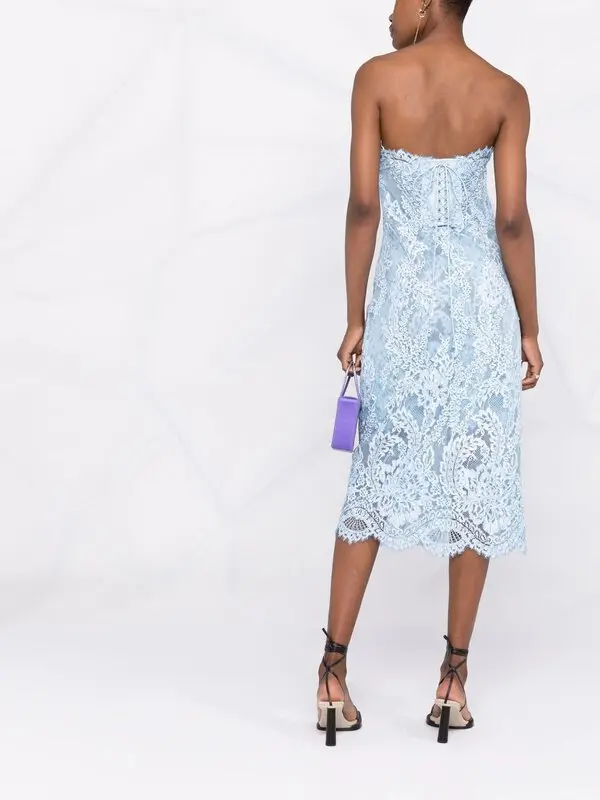 ermanno scervino blue dress Ermanno Scervino Lace Pattern Midi Length Dress - Blue Dresses, Clothing -  ERM30748