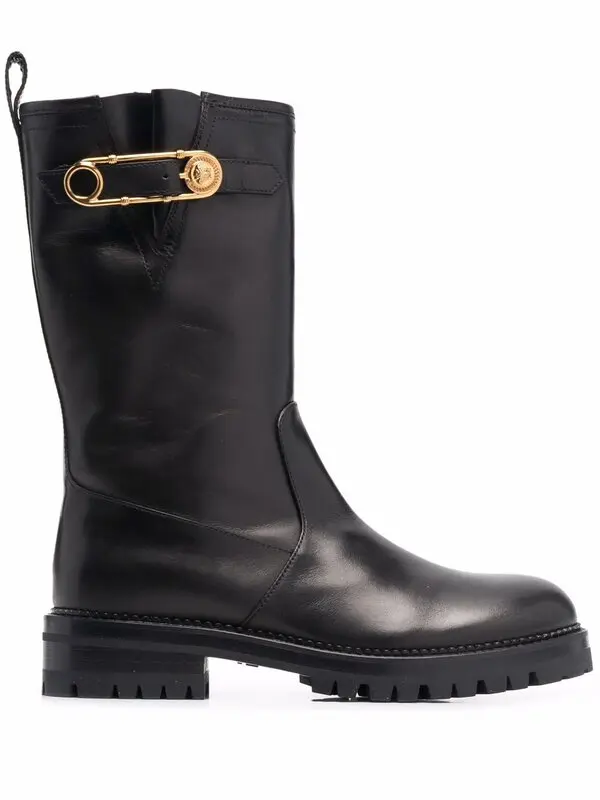 Versace Safety Pin Mid-calf Boots