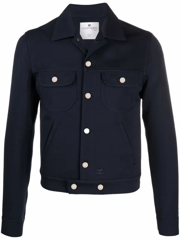COURREGES Twill Trucker Jacket - Blue
