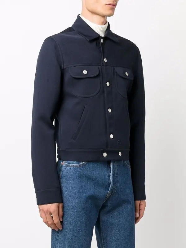 COURREGES Twill Trucker Jacket - Blue