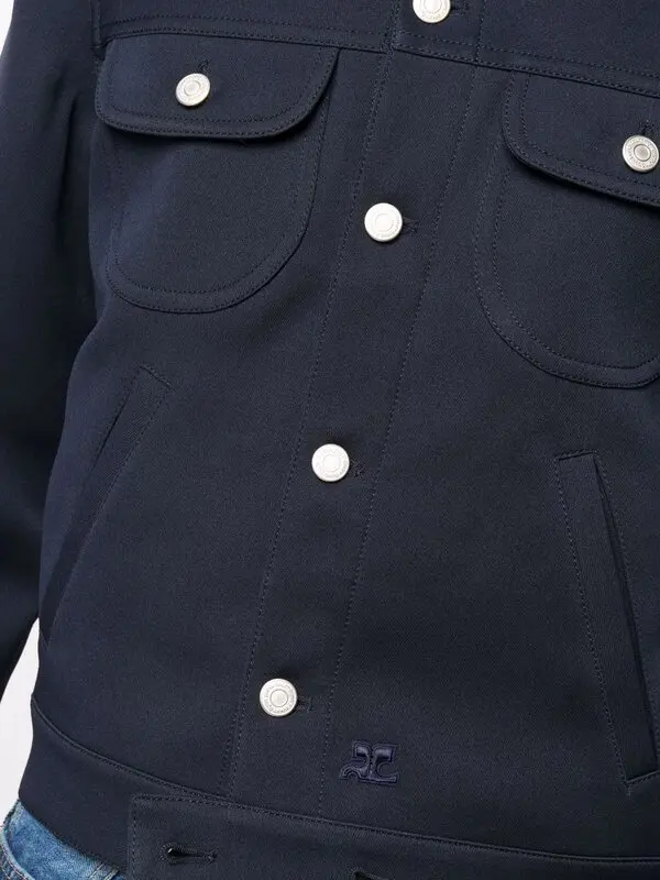 COURREGES Twill Trucker Jacket - Blue