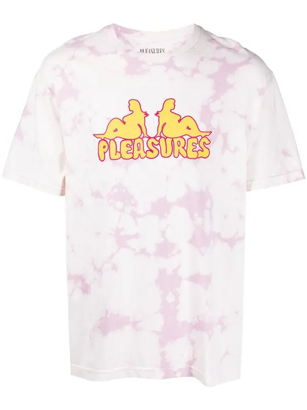 PLEASURES Logo-print Tie-dye T-shirt