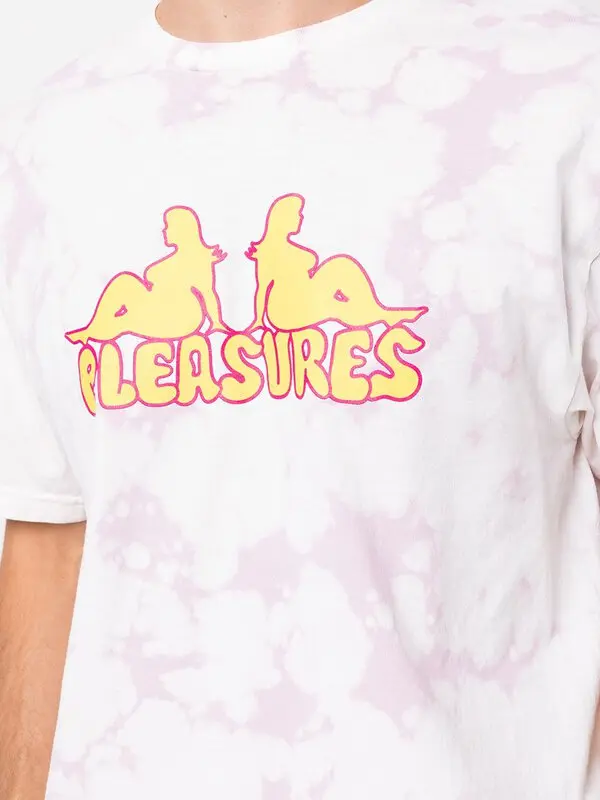 PLEASURES Logo-print Tie-dye T-shirt