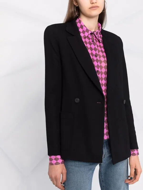 Harris Wharf London Double-breasted Virgin Wool Blazer - Black