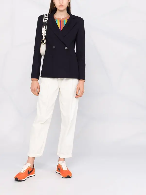 Harris Wharf London Double-breasted Virgin Wool Blazer - Blue