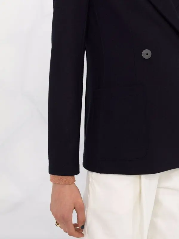 Harris Wharf London Double-breasted Virgin Wool Blazer - Blue