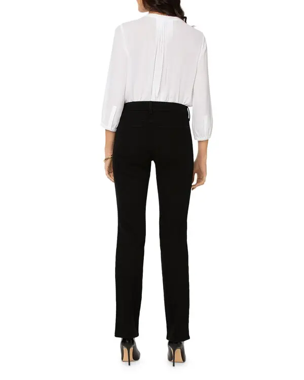 NYDJ Marilyn High Rise Straight Jeans - Black