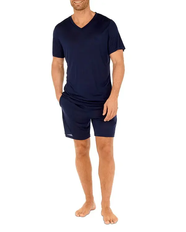 HOM Cocooning V Neck Pajama Tee - Navy