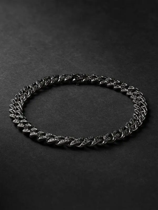 Shay 18-karat Blackened Gold Diamond Bracelet - Black