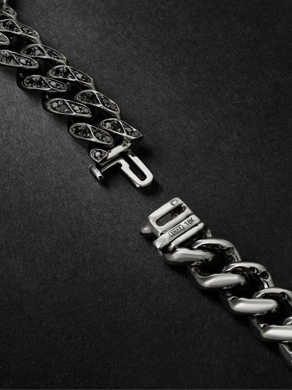Shay 18-karat Blackened Gold Diamond Bracelet - Black